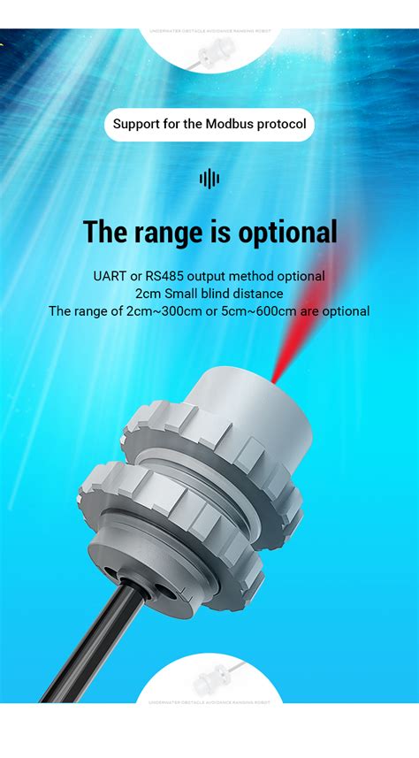 Dyp L04 Rs485 Uart Control Ip68 Small Size Narrow Beam Underwater