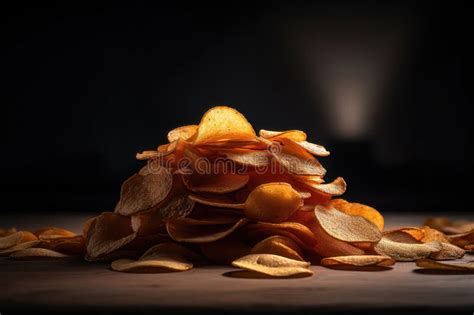 Stacked Chips Ai Generated Stock Illustration Illustration Of Background Potato 273063741