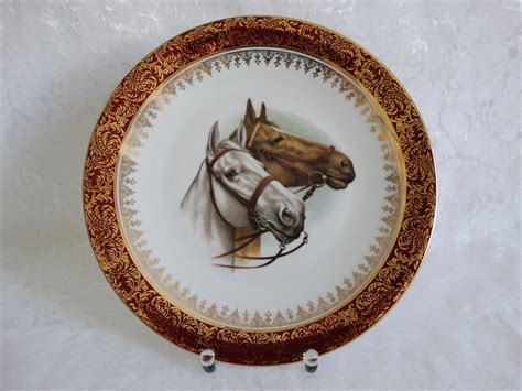 Limoges Wall Plate Plate Horses Animals Motif Collecting Plate Etsy