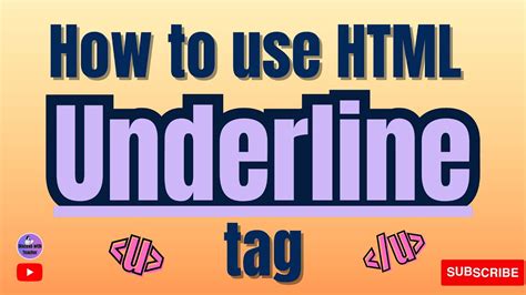 How To Underline The Text Using Html Underline Tag Lets Build A Web Page In 1 Minute Youtube
