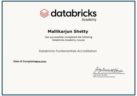Officially Received My Databricks Fundamentals Accreditation