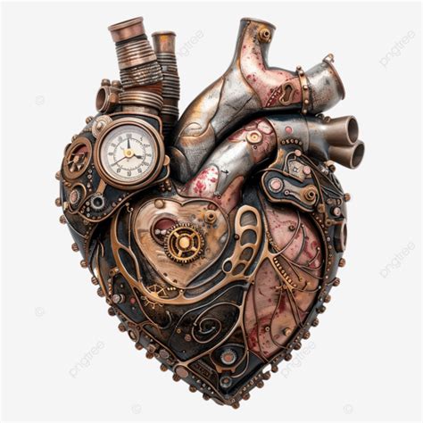 스팀펑크에서 영감을 받은 하트 아트웍과 기계적 요소 스팀펑크 마음 삽화 Png 일러스트 및 이미지 에 대한 무료 다운로드 Pngtree