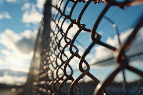 A Detailed View Of A Chain Link Fence This Image Can Be Used To Depict Security Boundaries Or