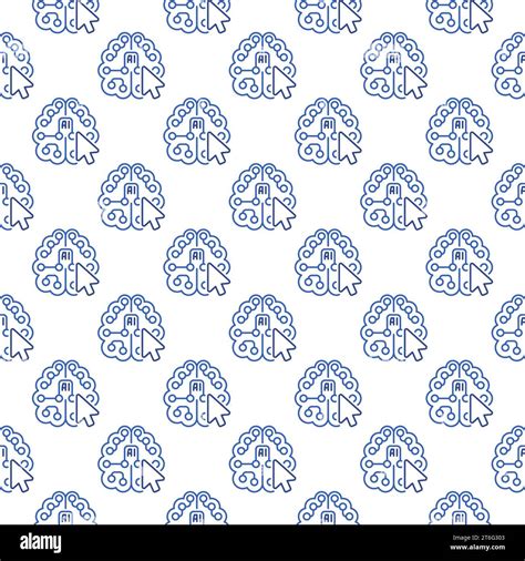 Mouse Click On Ai Brain Vector Artificial Intelligence Concept Seamless