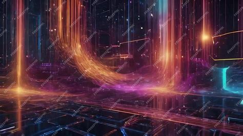 premium photo 3d render abstract technology big data background concept motion of digital data