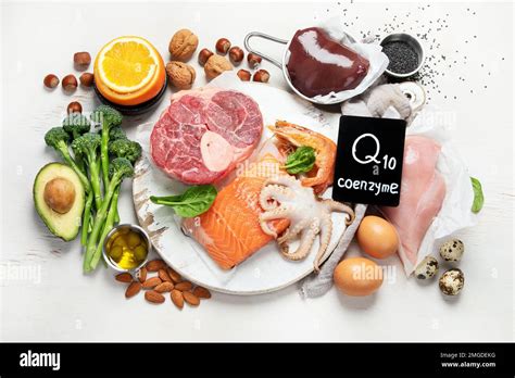 Composición con alimento contiene coenzima Q10 antioxidante producen
