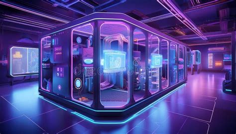 Futuristic Quantum Computing Lab With Glowing Superconducting Circuits