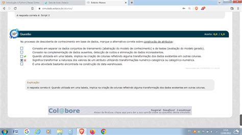 Grátis No processo de descoberta de conhecimento em base de dados marque a alternativa correta