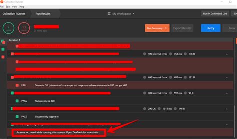 An Error Occurred While Running This Request Open Devtools For More