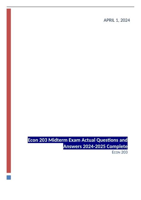 Econ 203 Midterm Exam Actual Questions And Answers Complete Econ 203