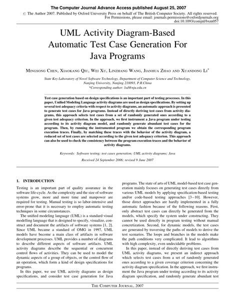 Pdf Uml Activity Diagram Based Automatic Test Case Generation For