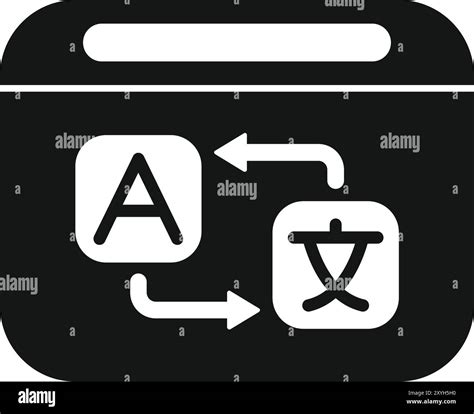 Black And White Icon Of A Language Translator Application Translating
