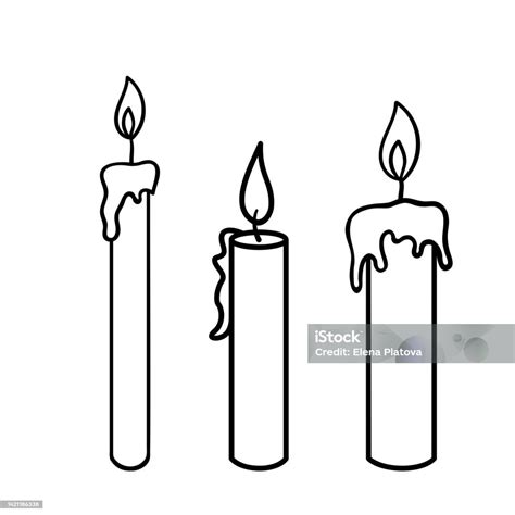 촛불 스케치 흰색 배경에 고립 된 촛불 낙서를 태우는 벡터 개체 그룹에 대한 스톡 벡터 아트 및 기타 이미지 개체 그룹 검은색 교회 Istock