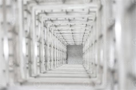 Top Angle View Of The White Reinforced Steel Bar Framework Column Construction In The Work Site