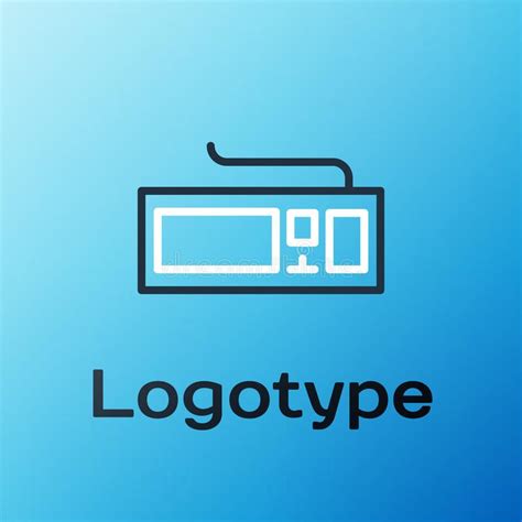 Line Computer Keyboard Icon Isolated On Blue Background Pc Component Sign Colorful Outline