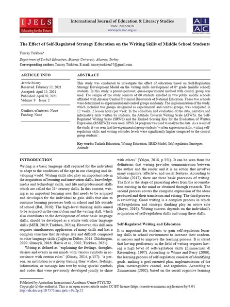 The Effect Of Self Regulated Strategy Ed Pdf Cronbachs Alpha
