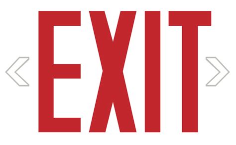 Exit Sign Directional Sign Life Saving Indicator Emergency Exit Wayfinding Sign Png