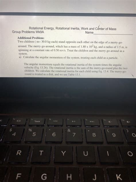 Solved A Calculate Angular Momentum B Calculate Total Chegg