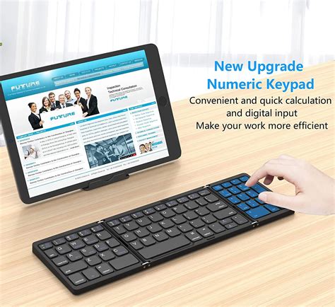 Compre Foldable Teclado Bluetooth Teclado Portátil Sem Fio Com Teclado Numérico Viagem Teclado