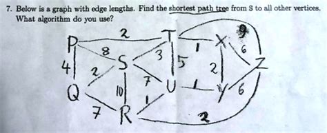 Solved Algorithms 7 Below Is A Graph With Edge Lengths Find The