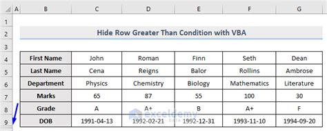 How To Hide Rows Based On Criteria With Vba In Excel 15 Suitable Methods