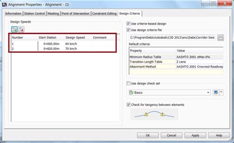 Accessing Autocad Civil 3d Alignment Design Speeds Using Net Api Infrastructure Modeling Devblog