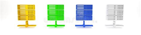 Colorful Server Data Web Hosting Icon Isolated On White Background Minimalism Concept Stock