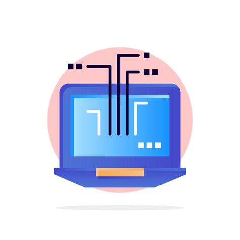 Computer Network Laptop Hardware Abstract Circle Background Flat Color