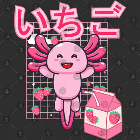 Axolotls Pink Kawaii Japanese Aesthetic Strawberry Milk Cute Throw