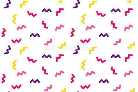 Creative Cute Squiggle Print With Colored Abstract Squiggles Seamless Pattern With Doodles