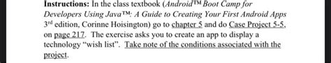 Solved Instructions In The Class Textbook Androidtm Boot