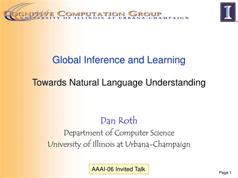 Ppt Global Inference And Learning Towards Natural Language Understanding Powerpoint