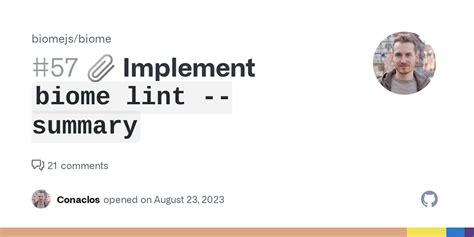 Implement Biome Lint Summary Issue Biomejs Biome GitHub