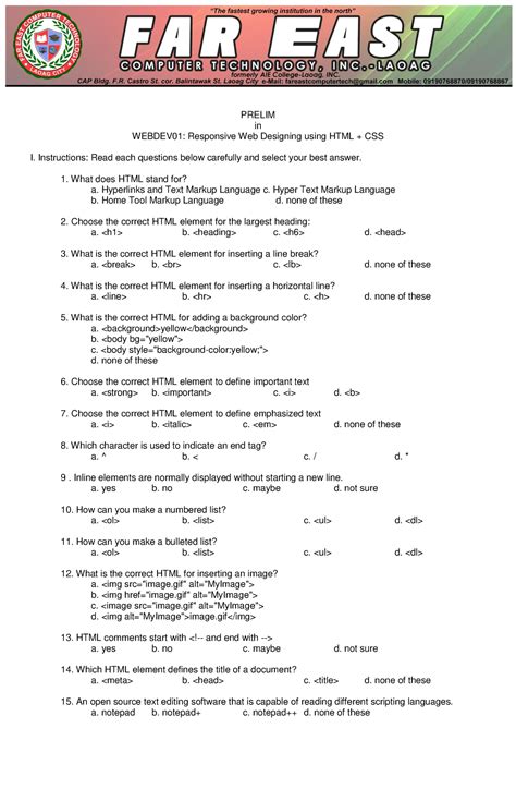 Prelim Web Dev01 Hshshsh Prelim In Webdev01 Responsive Web Designing Using Html Css I