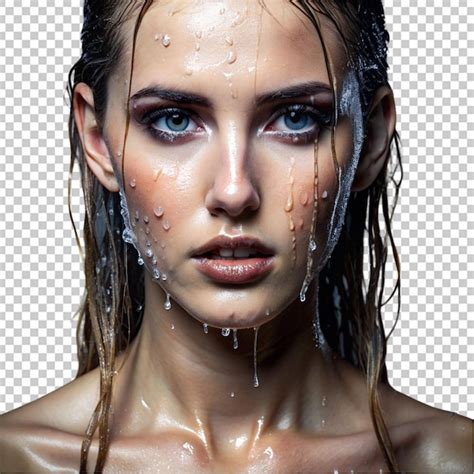 Premium Psd Water Dripping From Woman Face