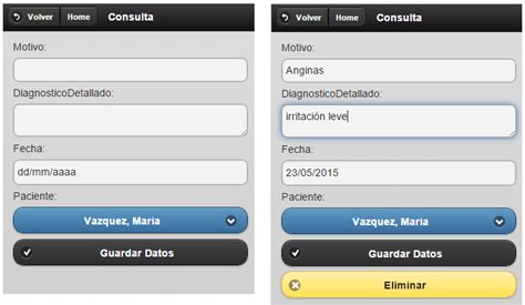 Pantallas Generadas Por El Componente Tipo Crud Para Consultas