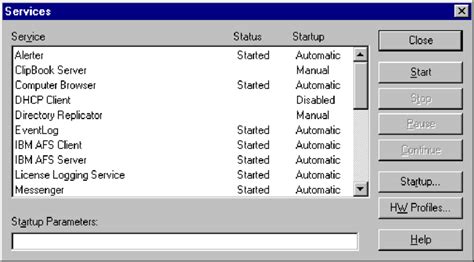 The Control Panel Services Window 2 You Can Display The Status Of The