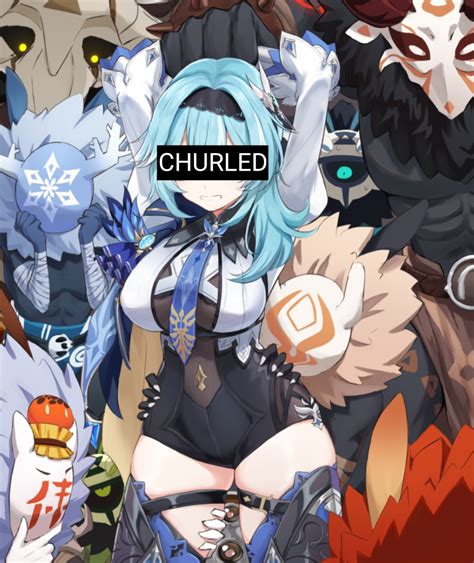 Rule 34 1girls Big Breasts Blue Hair Censored Censored Eyes Churled Clothed Eula Genshin