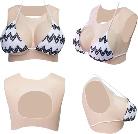 Round Collar Silicone Breastplate Back Hollow Fake Boobs Breasts Forms