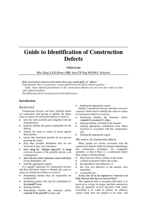 Pdf Guide To Identification Of Construction Defects Dokumen Tips