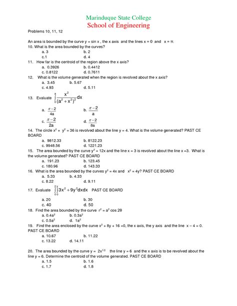 Solution Integral Calculus Practice Quiz Studypool