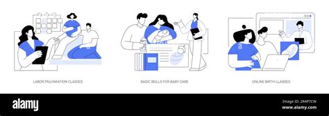 Pregnancy Special Classes Abstract Concept Vector Illustrations Stock