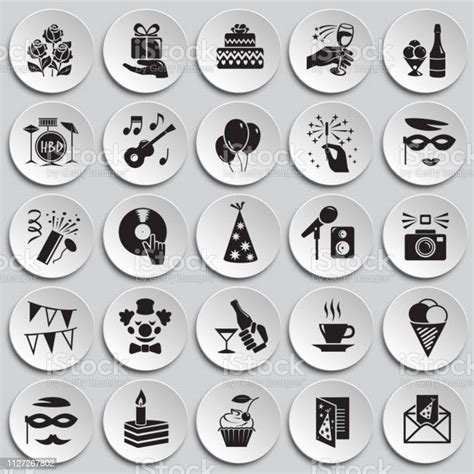 생일 파티 아이콘 접시 배경 그래픽 및 웹 디자인 현대 간단한 벡터 기호에 대 한 설정합니다 인터넷 개념입니다 웹사이트 디자인 웹 버튼 또는 모바일 애플 리 케이 션에 대