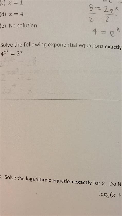 Solved X X It Says To Solve For X Exactly Chegg Com