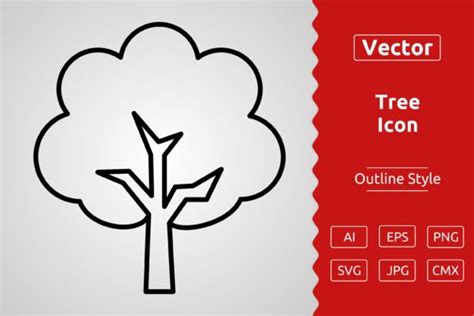 Vector Tree Outline Icon Design Graphic By Muhammad Atiq Creative Fabrica