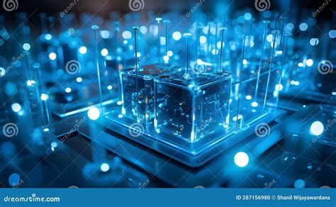 Quantum Computing Revolution Abstract Qubits Entangled In Neon Lit