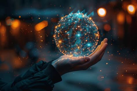 Interface Network Connects Sphere On Business Hand AI Generated