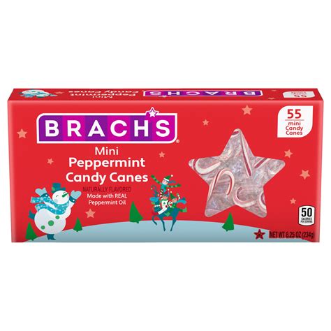 Brachs Mini Peppermint Candy Canes Mini Candy Canes 825oz 55 Count