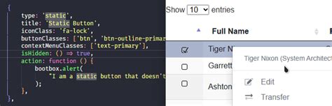 Cannot Get Static Context Menu Item To Display · Issue 7 · Torrobinsondatatables Contextual