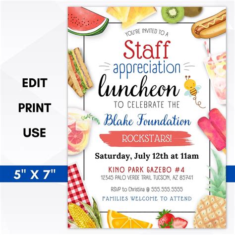 Staff Appreciation Bbq Invitation Simple Desert Designs
